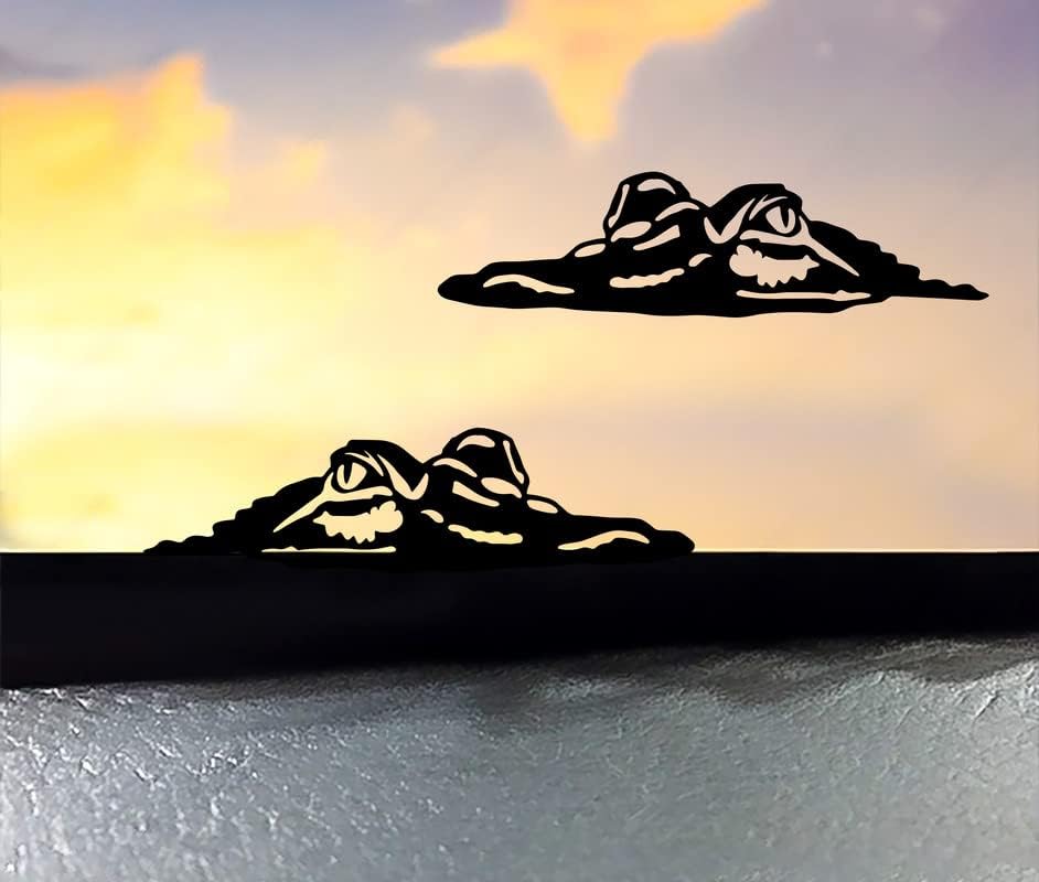 Amazon.com - 2-Pack Peeking Alligator on Dashboard Vinyl Decal Sticker ...