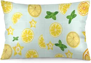 Amazon.com: Easternproject Summer Lemon Pillow Cases Yellow Lemon Slice ...