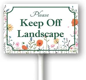 Amazon.com: Bidesign (8X12) IN Please Keep Off Landscape Yard Sign With ...