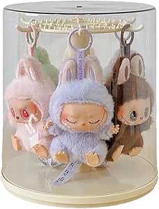 Amazon.com: Rotating Clear Display Case for Large Labubu Keychains ...