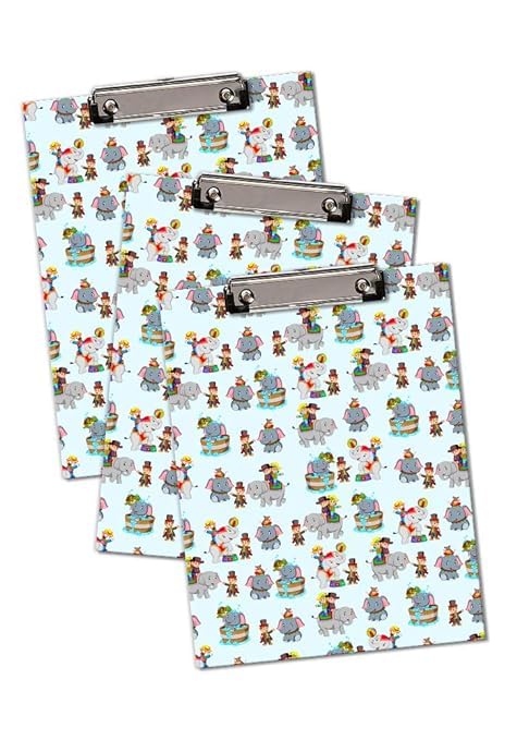 Circus Theme Pack of 3 Exam Pads | 2 in 1 Clip Boards | Writing Pads ...