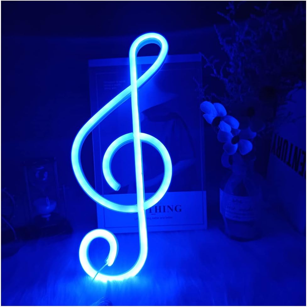 ENUOLI Musical Note Neon Signs Music Note Shaped LED Light Sign USB ...
