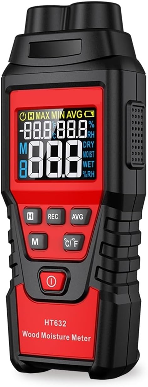 USKI Moisture Tester, HT632 Wood Moisture Meter Wall Concrete Cement ...