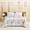 Amazon.com: QSH Floral Quilt Queen Size Bedding Set (90"x98") 3Pcs 100% Cotton Quilt Set Yellow ...