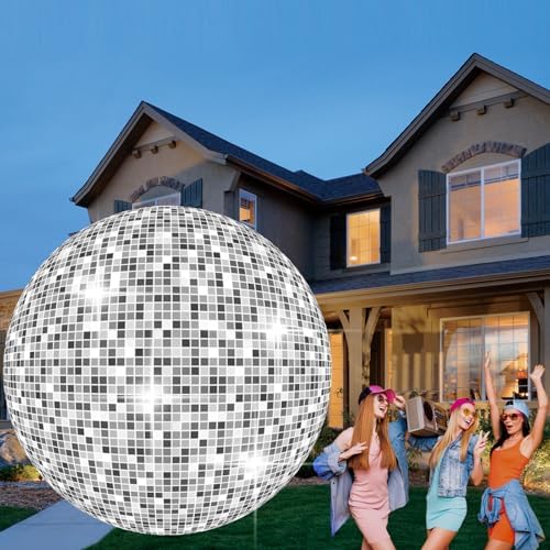 Amazon.com: BUAEL 7 ft Lighted Inflatable Disco Ball Mirror Ball with Built in Color LED Light ...