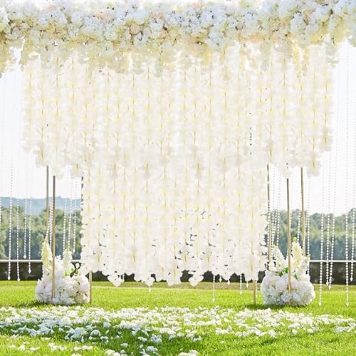 Amazon.com: 40PCS Artificial Wisteria Hanging Flowers, 3.3Ft Artificial ...