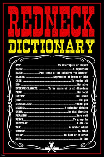 Redneck Slang Words World Language & ASL BINGO Card