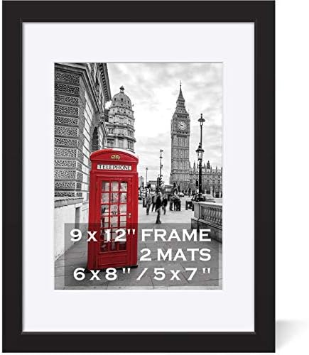 Amazon.com - Emeyart 9x12 Picture Frame Pictures Display 6x8 with Mat ...