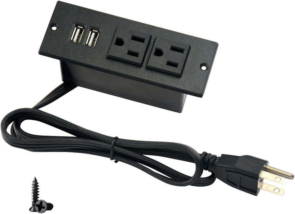 Amazon.com: Desktop Power Strip with 2 Outlets 2 USB 2.1A Insert ...
