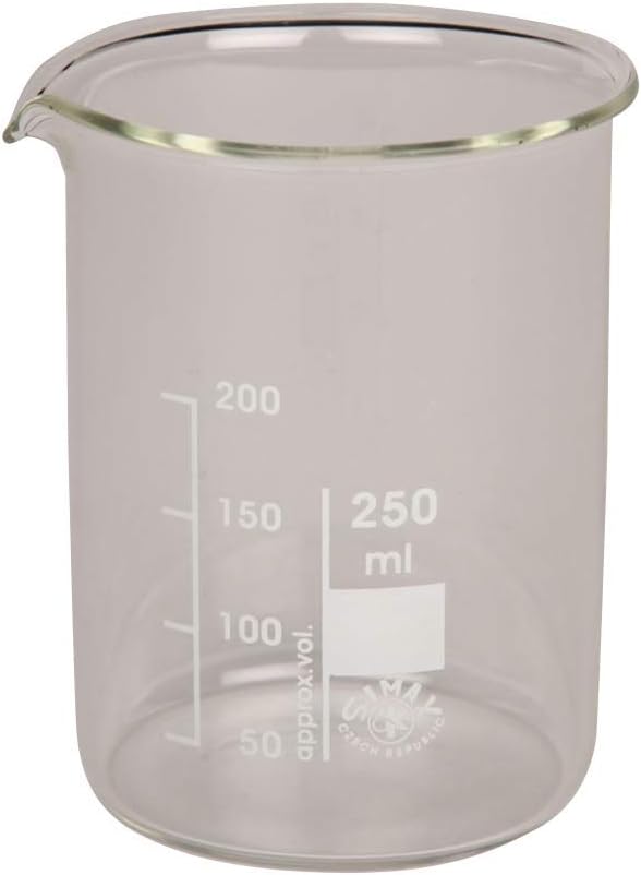 Colourlock SIMAX Borosilicate/Laboratory Glass Beaker 250 ml/8.45fl oz ...