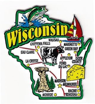 Amazon.com: Wisconsin - Acrylic State Map Refrigerator Magnet: Home ...