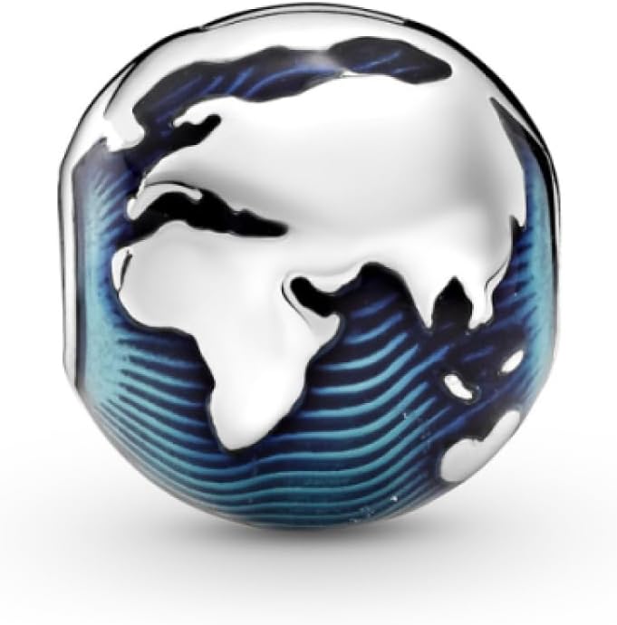 Amazon.com: Pandora Blue Globe Clip Charm - Compatible Moments ...