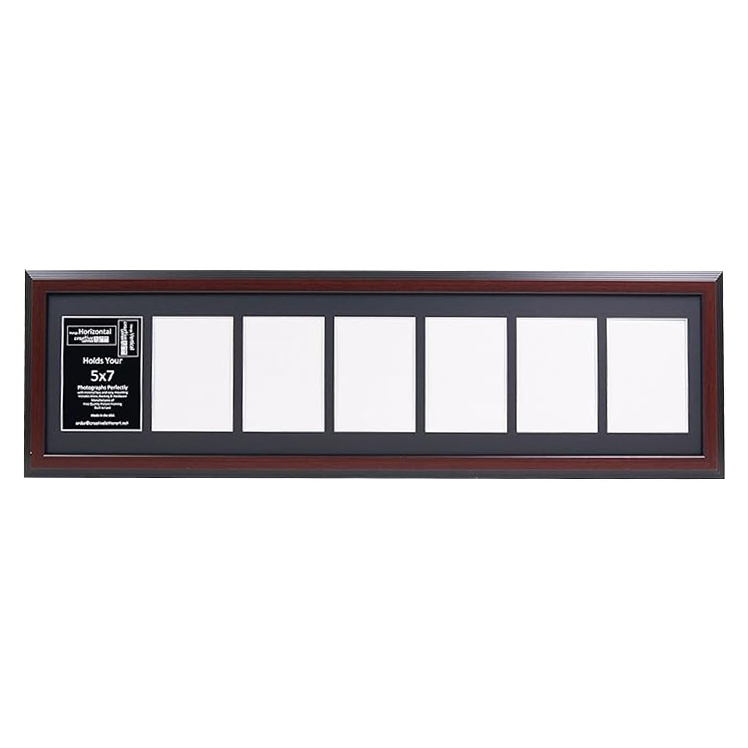 Amazon.com: Creative Letter Art 7 Opening Mahogany Picture Frame with ...