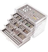 Amazon.com: Hmdivor Acrylic Jewelry Organizer with 3 Drawers with ...