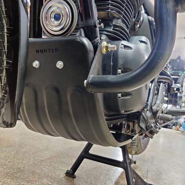 GadiBike SumpGuard Engine Bash Plate Bike Sump Guard Hunter Cut Black ...