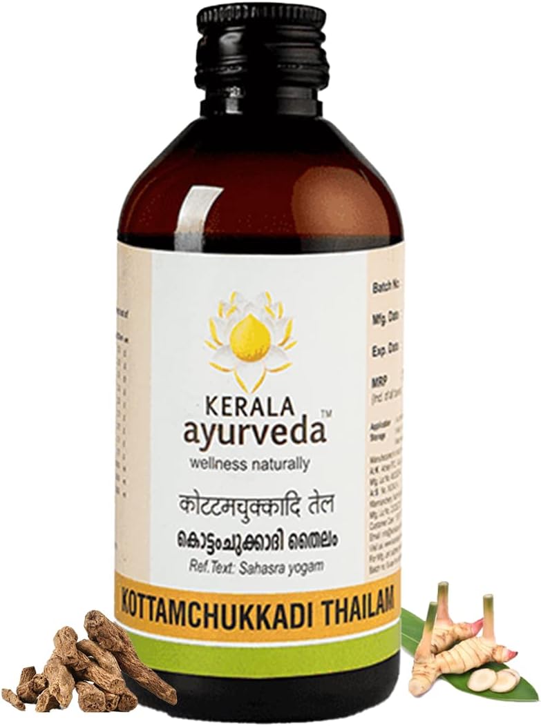 Kerala Ayurveda Kottamchukkadi Thailam Oil, 200 ml, Unscented, Natural ...