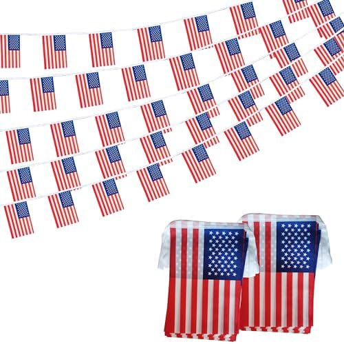 Amazon.com : USA Flags American Small String Mini Flag Pennant Banner ...