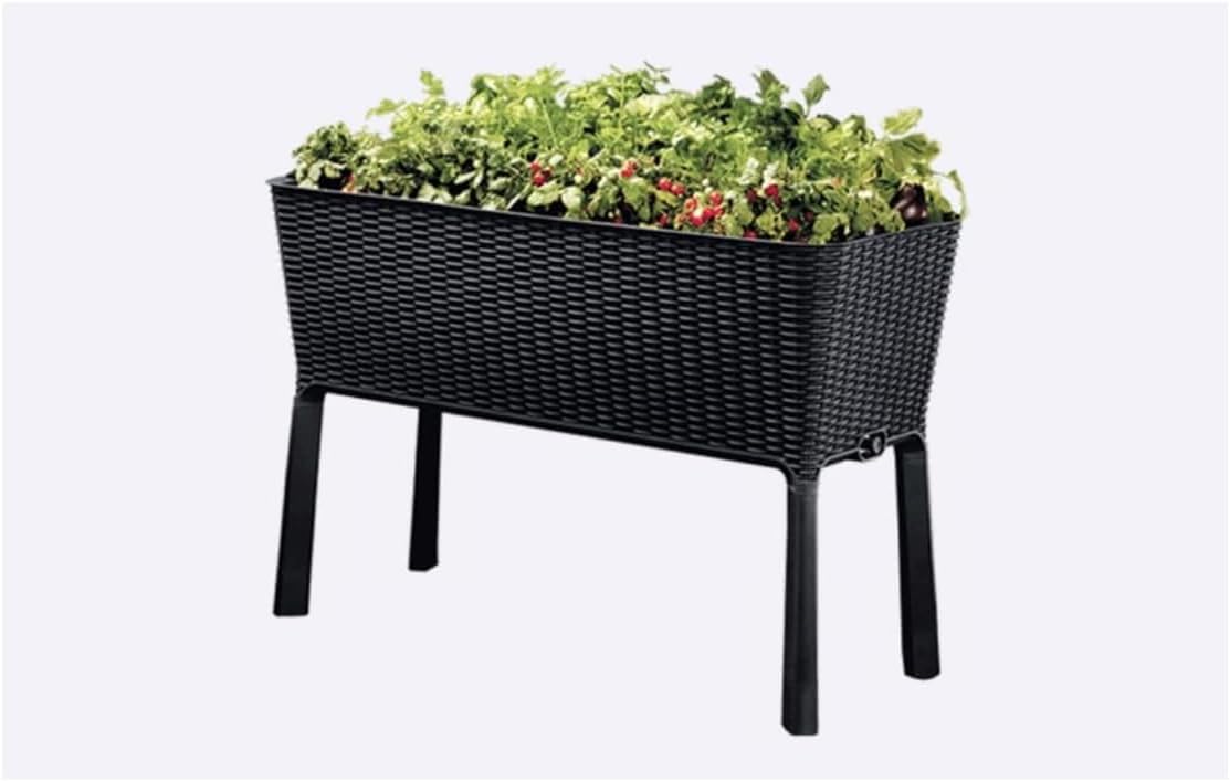 Amazon.com: Raised Garden Bed - 31.7 Gallon - Graphite, Elevated Garden Bed, Made from Resin ...