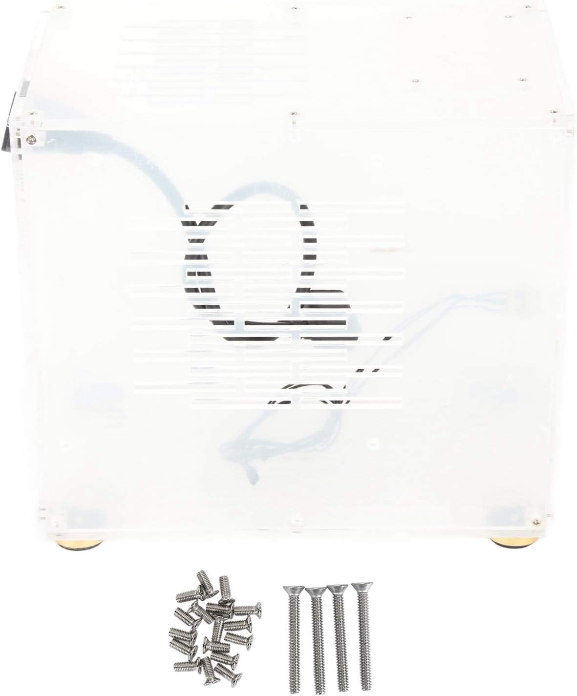 Amazon.com: Clear Acrylic Mini ITX PC Case, ITX Computer Case, 360 Degrees Open Hollow Cooling ...