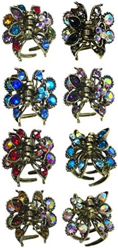 Amazon.com : Set of 8 JCGY Mini Hair Claws Tiny 1"x1" Metal Claw Clip ...