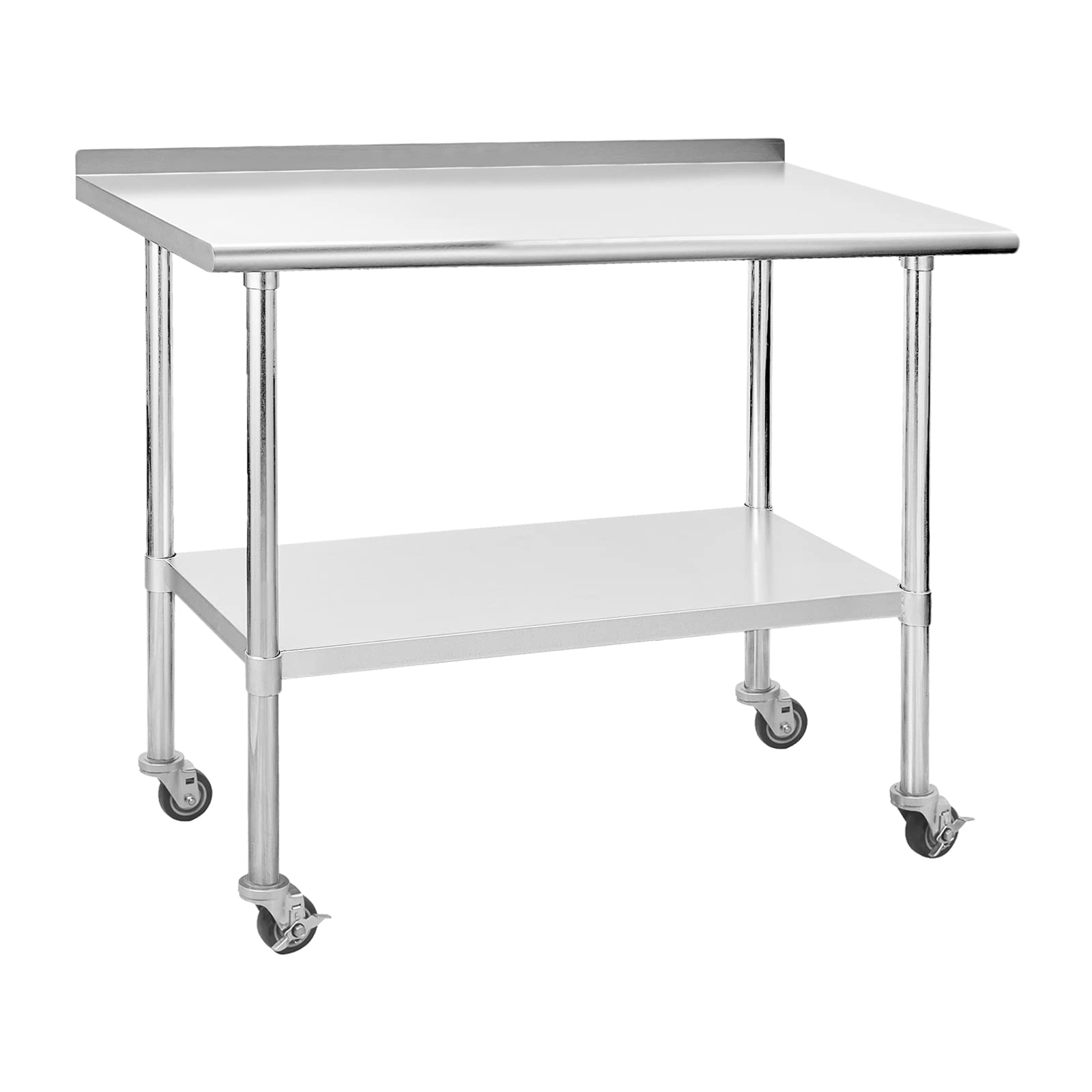 HOCCOT Stainless Steel Prep & Work Table with Adjustable Shelf, with ...