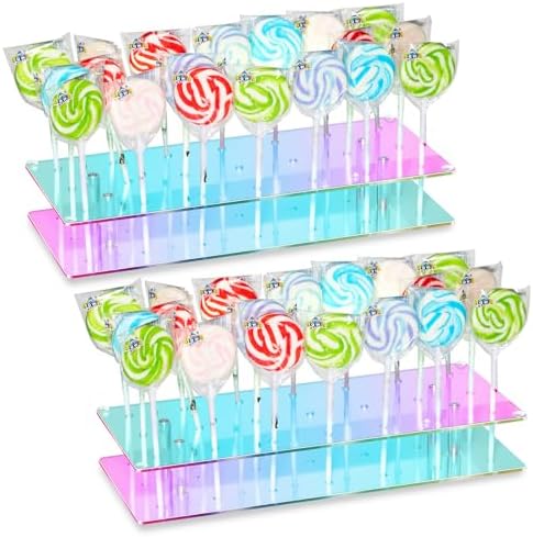 Amazon.com: DoubleFill Rainbow Wooden Cake Pop Stand Lollipop Holder ...