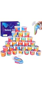 Amazon.com: 48 Pack Galaxy Slime, Glow in The Dark Slime Kit Party ...