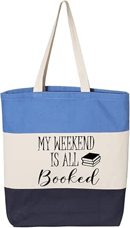 Amazon.com: H3GRUP Book Lover Tote Bag Gift My Weekend is all Booked ...