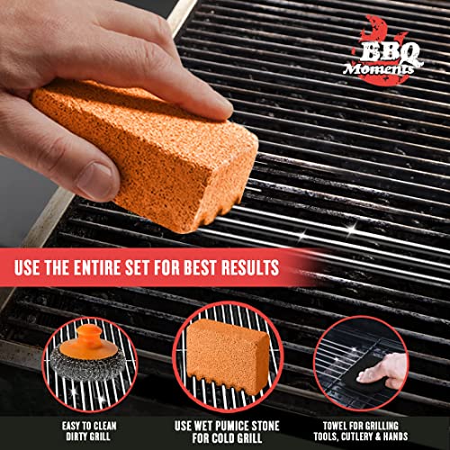 BBQ Moments BBQ Cleaning Tools, Stainless Steel Grill Cleaning Brush ...