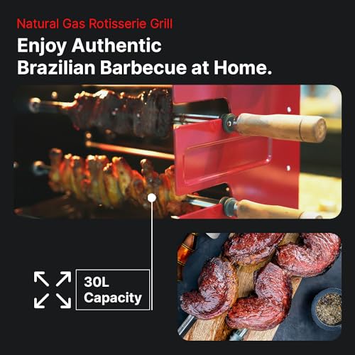 Brazilian Flame Churrasco® Gas Rotisserie Grill Roaster with Auto ...