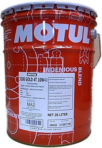 Amazon | MOTUL(モチュール)3100 GOLD 4T(3100 ゴールド 4T) 10W40 バイク用エンジンオイル 化学合成 ...
