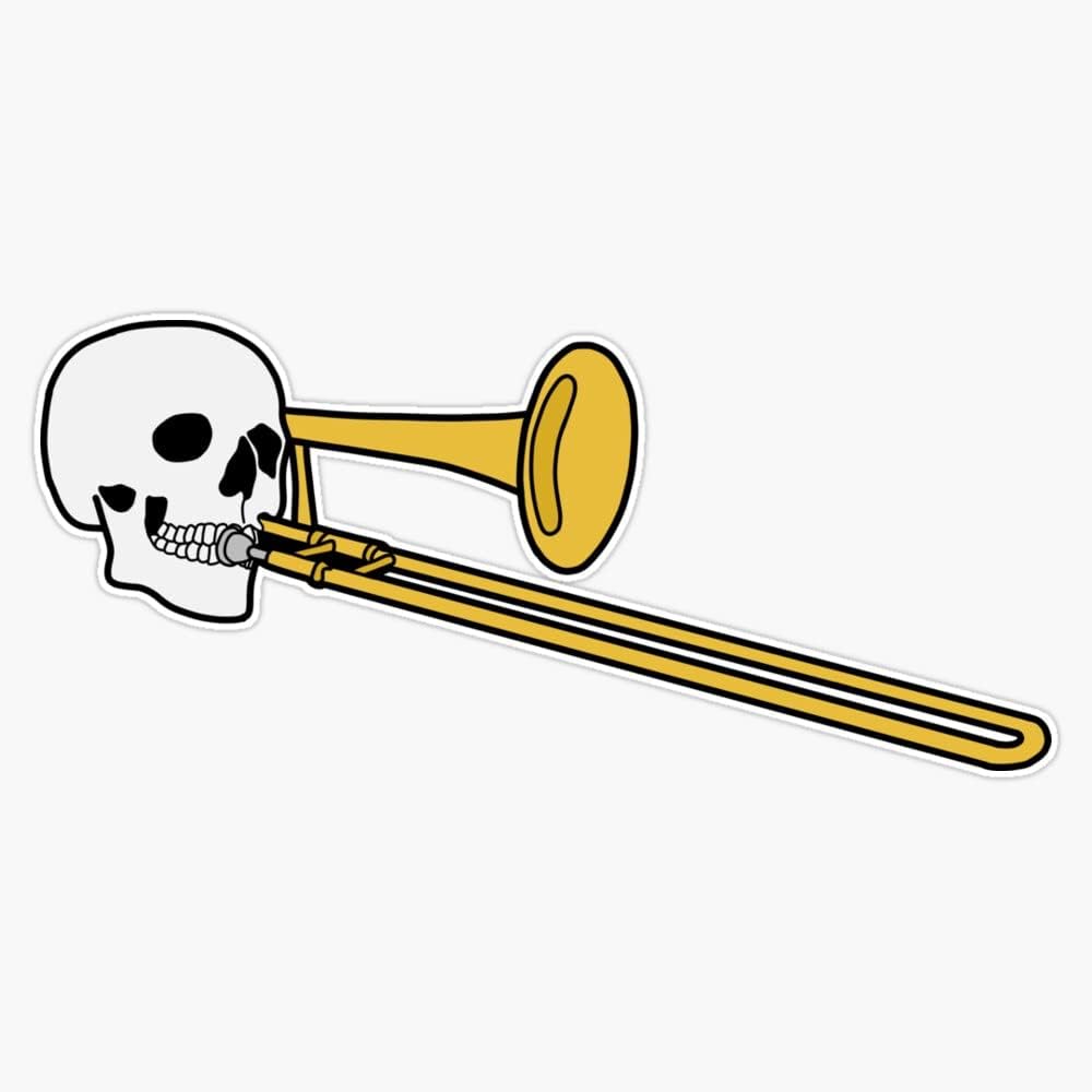 Amazon.com - Skeleton Playing Trombone Sticker Bumper Sticker Vinyl ...