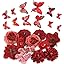 MWOOT Red Artificial Flowers for Crafts, Artificial Roses for Wedding ...