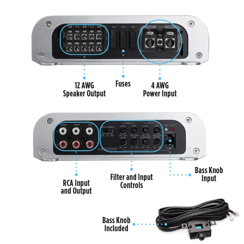 Snapklik.com : NVX VAD11005 1100W Full Range Class D 5-Channel Car ...