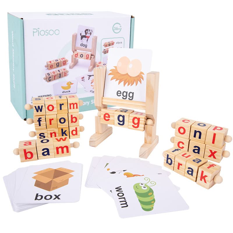 Buy Wooden Reading Blocks Short Vowel Rods Spelling Games, Flash Cards ...