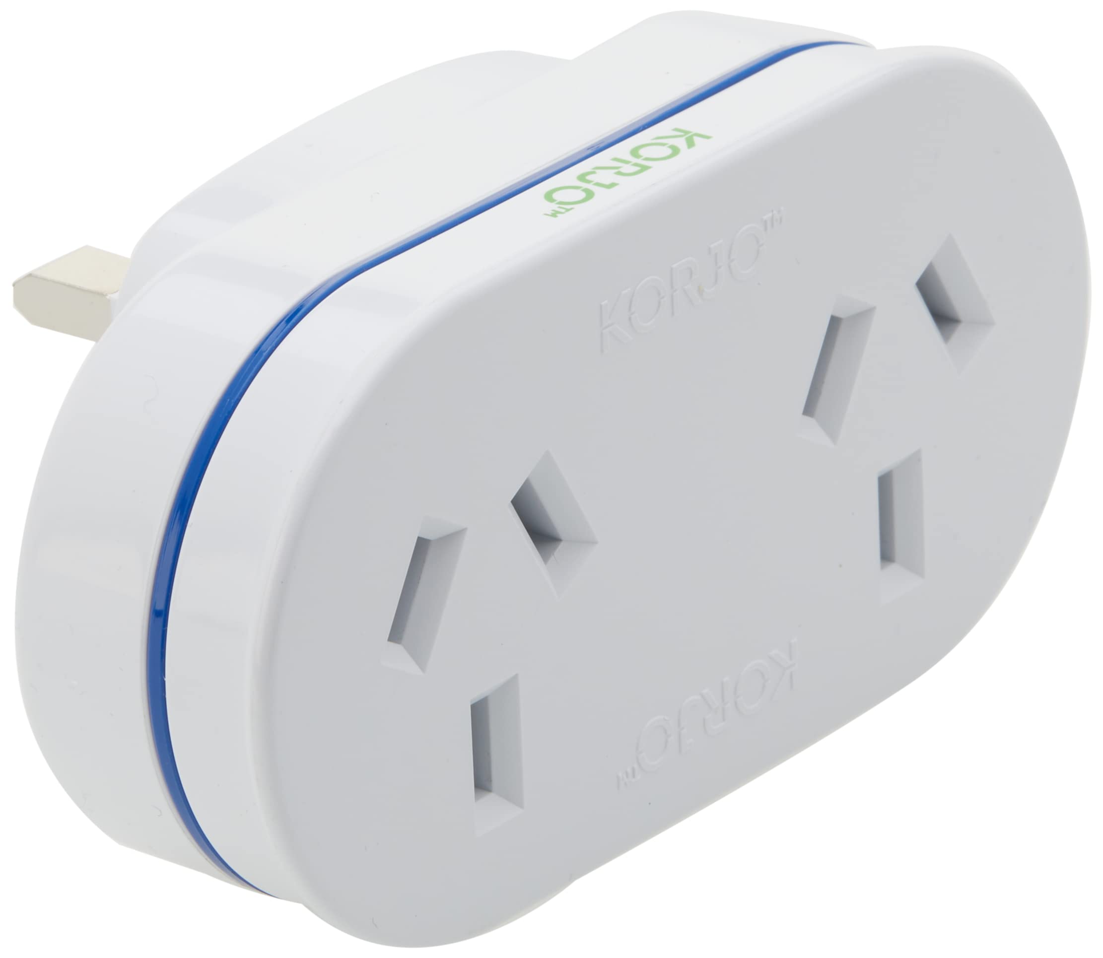 Korjo UK Double Power Adapter, 2X AUS/NZ Sockets, Use in UK, White ...