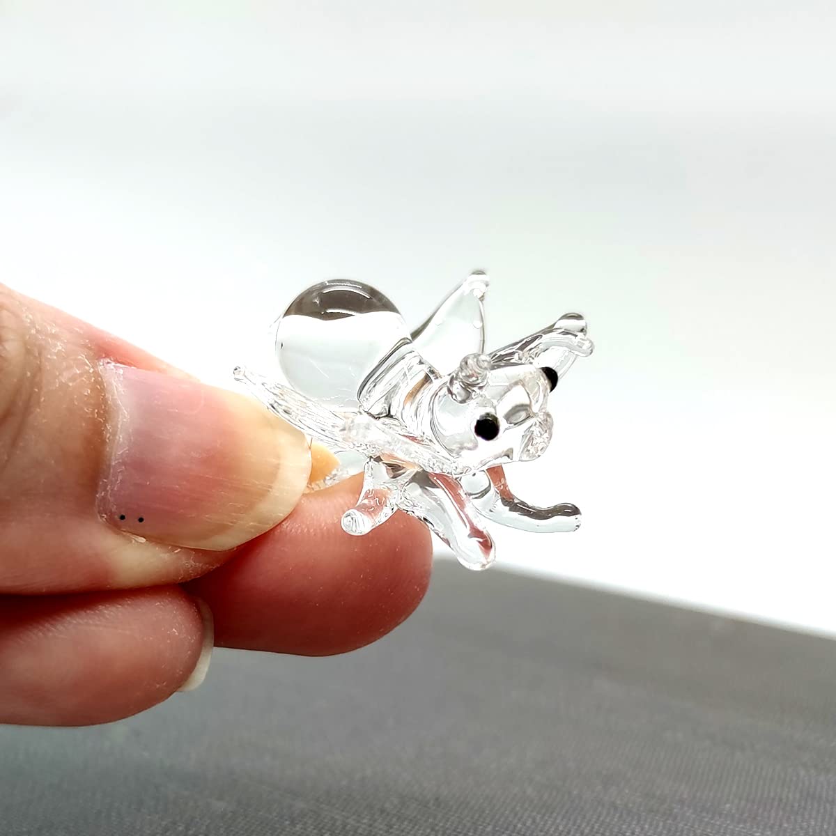 Amazon.com: Sansukjai Rare Bee Tiny Micro Crystal Figurines Hand Blown ...