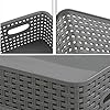 Amazon.com - Begale 6-Pack Plastic Storage Basket, Woven Storag Bin, 3 ...