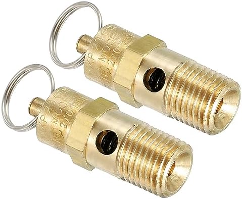 PATIKIL 1/4 Male NPT Safety Valve, 2 Pack Pressure Release Valve Air ...