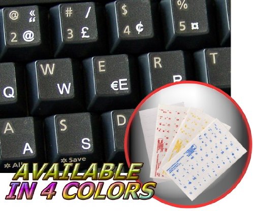 FRENCH QWERTY CANADIAN KEYBOARD STICKERS WITH WHITE