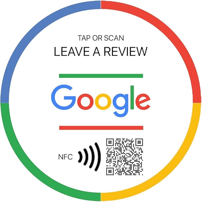 TAPiTAG Review Us On Google PVC Tag NFC & QR Code 120mm : Amazon.co.uk ...