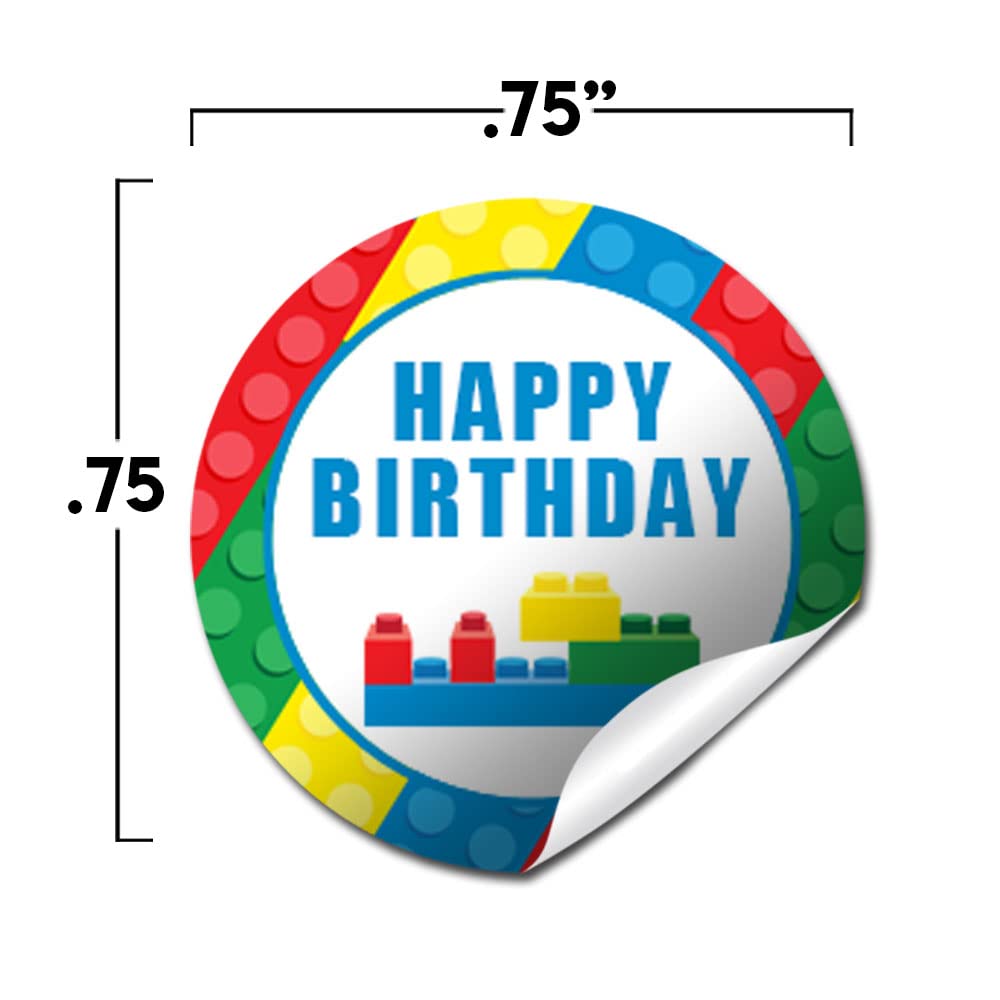 Building Blocks & Bricks Birthday Party Sticker Bundle Kit - 429 Pieces