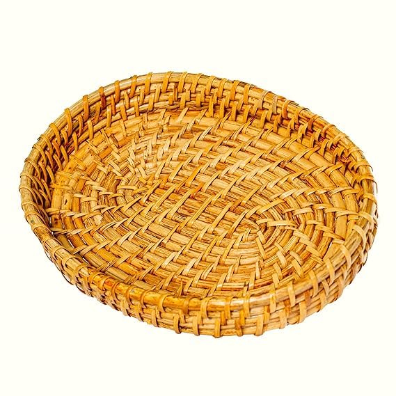 Ismail Art Oval Cane Tray, Bamboo Tray, Rattan Tray for Serving ...