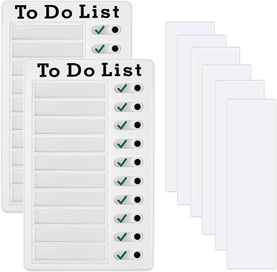 2PCS Portable To Do List Boards with 6 White Cardboards,Chore Chart for ...