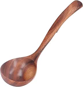 Wooden Soup Spoon Natural Texture Cooking Spoon Long Handle Wooden ...