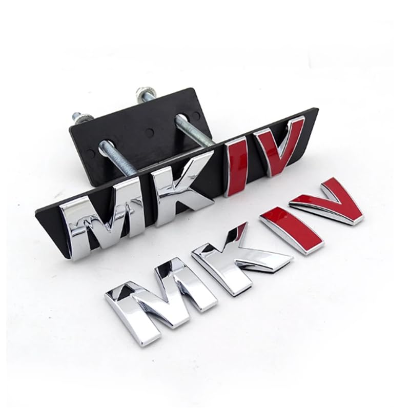 Amazon.com: 3D MKIV MK4 Rear car Emblem and Rear Truck Chrome Red Badge ...