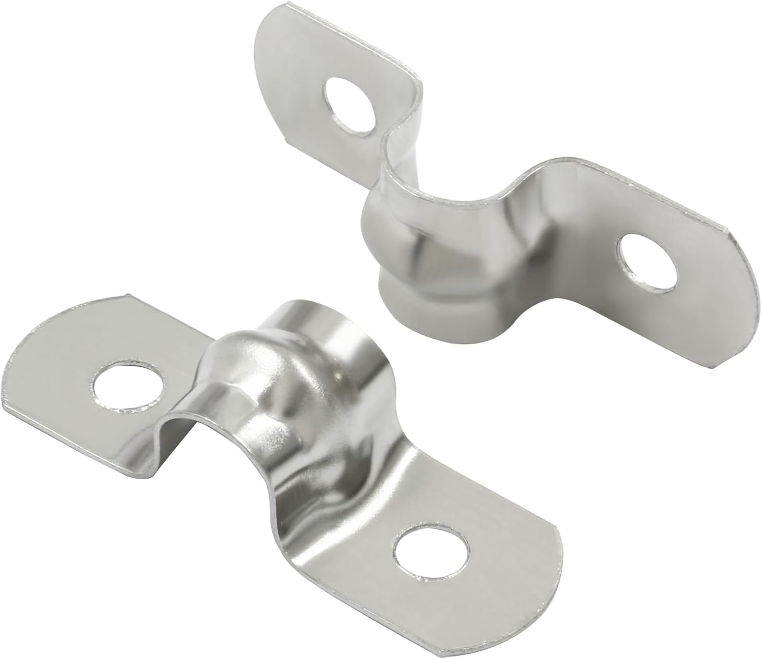 Piutouyar 50 Pack M8 Two Hole Strap U Bracket 304 Stainless Steel Rigid ...