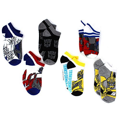 Transformers Boys 6 pk Ankle Socks (6-8 (shoe size: 10.5-4), White ...