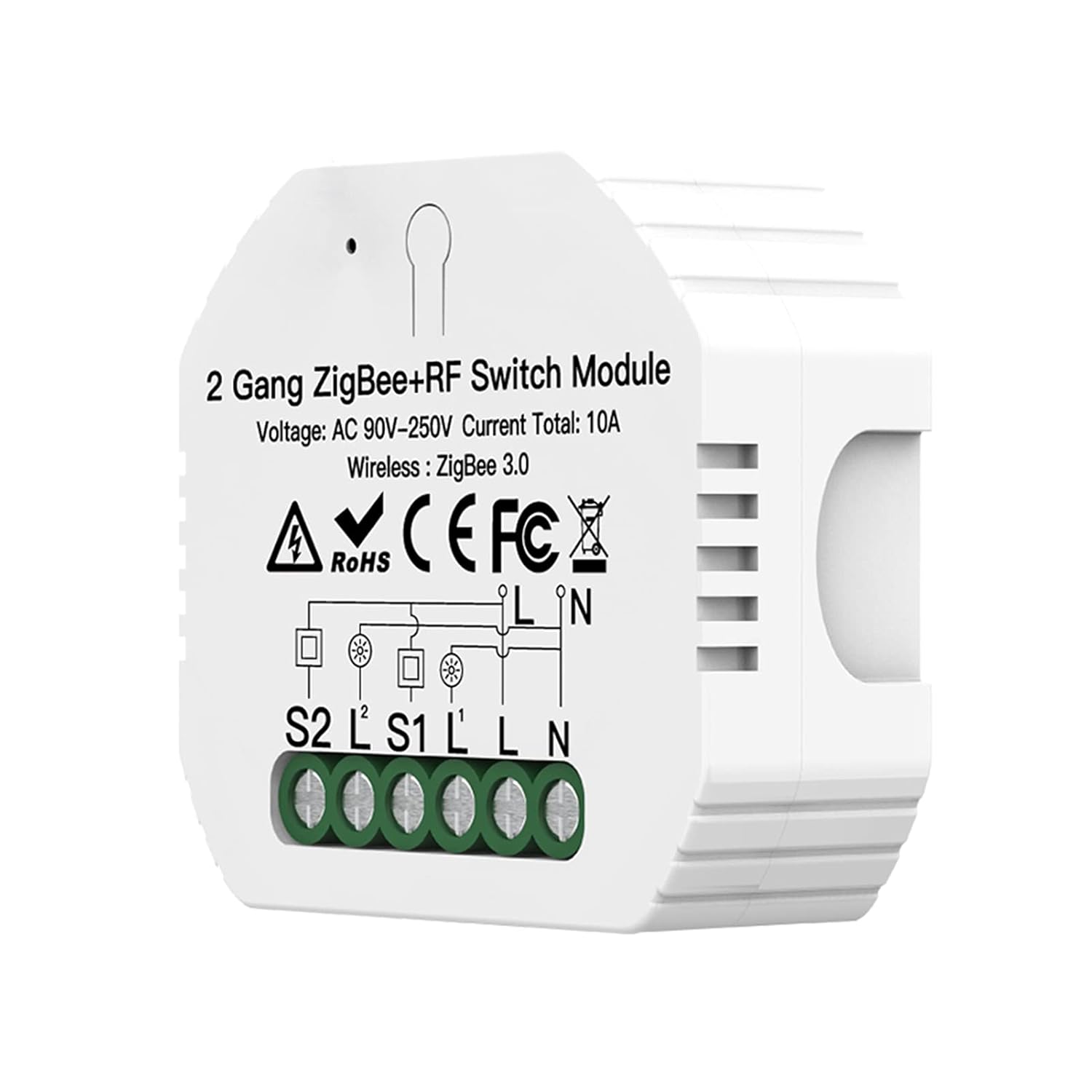 2 Gang ZigBee Switch Module Hidden Design ZigBee 3.0 Intelligent Light ...