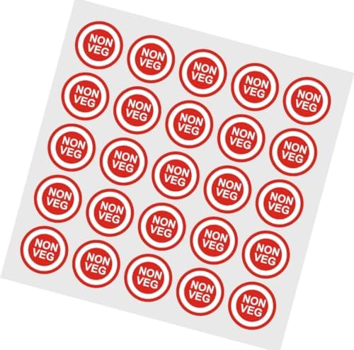BIG BOX RETAIL Non Veg Stickers for Food Packaging & Marking, Round ...